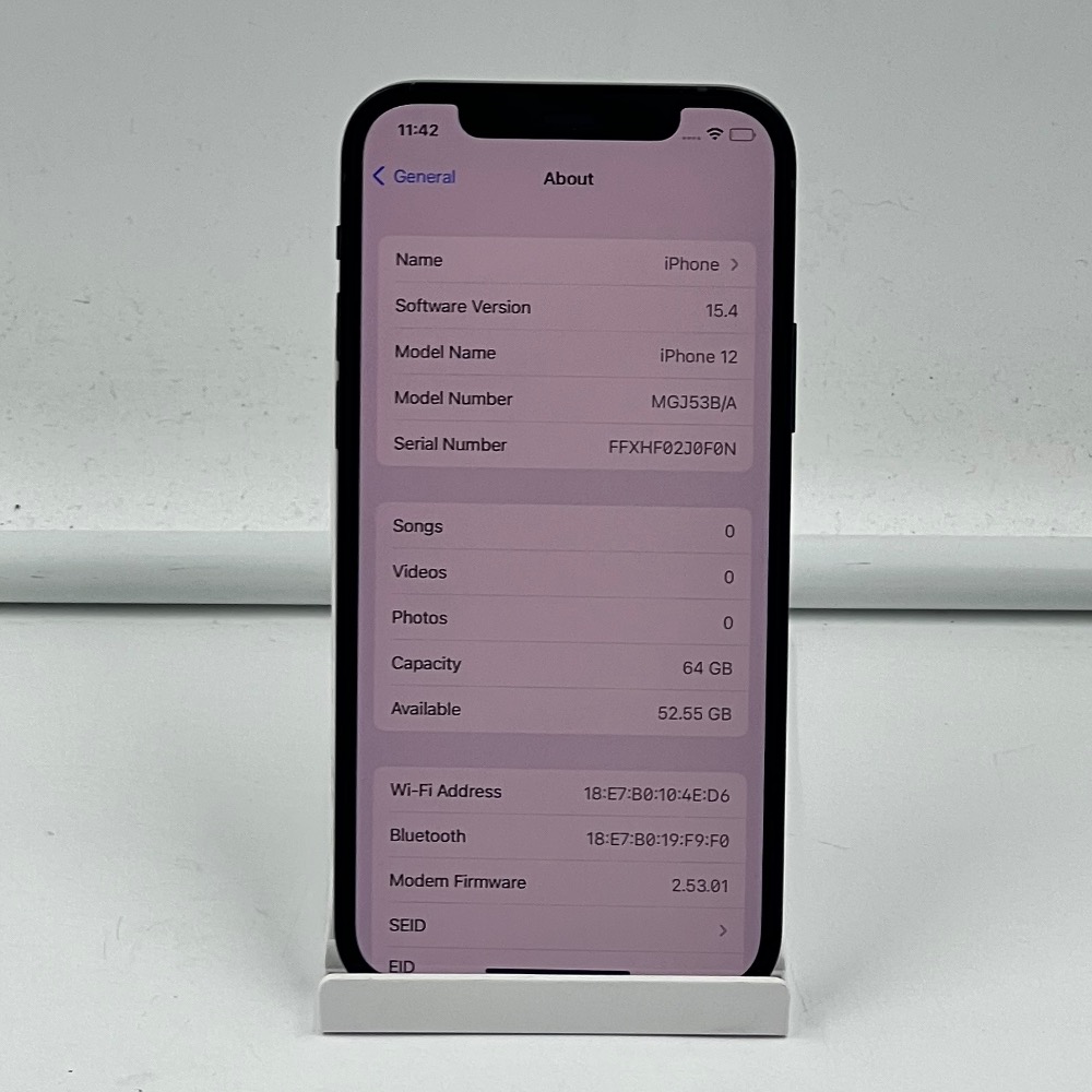 Pre-owned APPLE IPHONE 12 A2403 - / UNLOCKED 64GB BLACK - Own4Less